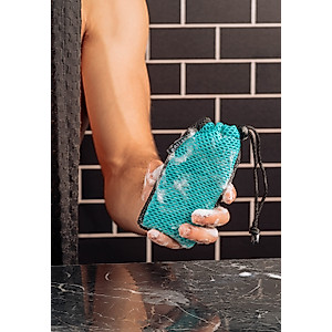 Ballsy Sud Sack Soap Pouch, Exfoliating Sponge for Baths and Showers - Compatible with Duke Cannon & Related Bars, Blue