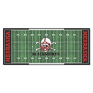FANMATS 10342 Nebraska Cornhuskers Field Runner Rug - 30in. x 72in. - Blackshirts Alternate Logo