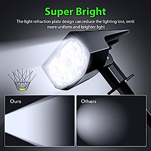 SubJingle Solar Outdoor Spotlights IP68 Waterproof, Auto ON/Off Solar Landscape Spotlights 2-in-1 Wireless Solar Landscape Lights for Yard Garden Flag Pool Patio Driveway Walkway 6 Pack Cold White
