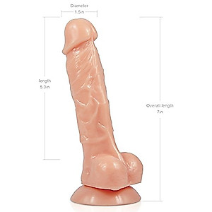 Beauty Molly Superior 7 Inch Anal Realistic Penis Dildo with Suction Cup Adult Sex Toys for Women, Flesh