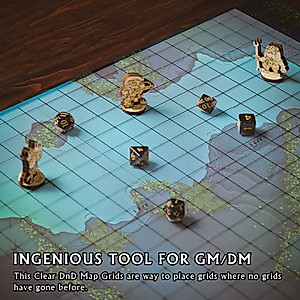 CZYY Acrylic Game Mat 1" Square Grid Overlay Set of 2, 6"x8" Battle Map Board Clear & Durable - Great for Dungeons and Dragons, Pathfinder and Other Tabletop RPG