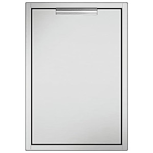 DCS TB1-20 20" Outdoor Trash Bin with 2 10 Gallon Bins Full Extension Slides Removable Drawer Insulated Door Soft Close and Complementing Handle Design in Brushed Stainless