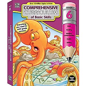 Carson Dellosa Comprehensive Curriculum of Basic Skills 6th Grade Workbooks All Subjects for Ages 11-12, Math, Reading Comprehension, Writing, Grammar, Fractions, Geometry, Grade 6 Workbooks (544 pgs)