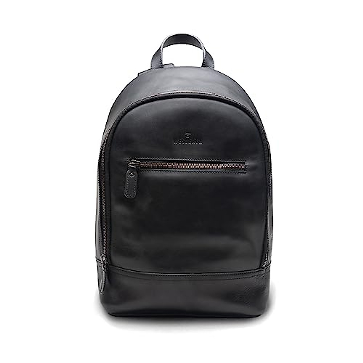 WESLEATH Premium Leather Backpack | Slim Computer Rucksack for Work & Travel - Full Grain Leather Shoulder Daypacks For Men Hand-Detailed In Black