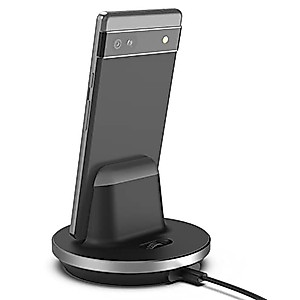 Encased USB Type C Desktop Charging Stand - Compatible with All Google Pixel Phones - Charger Dock for Pixel 6a, 6 Pro, / 7a, 7, 8, 8 Pro Models, Aluminum Black (Case Compatible)