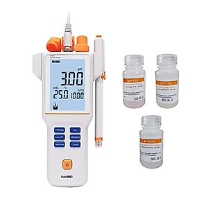 NANBEI Lab Portable pH Meter, 200 Sets of Data Storage,1-3Points Auto Calibration,0.01 pH Accuracy,Professional pH/Temp/ORP Test,3.5 inch High Definition Screen PH210E