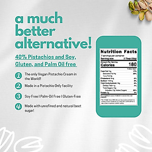 Peppertux Farms Pistachio Cream - Natural Vegan Spread Pistachio Paste for Baking, Cake, Ice Cream, Cookie & More - High Protein Turkish Pistachios Flavoring - Gluten-Free, Unrefined Sugar (7oz)