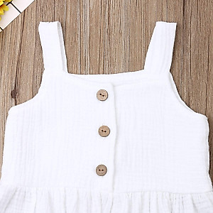 Toddler Kids Baby Girl Cotton Ruffle Halter Tank Top+ Bowknot Shorts Outfits 2PCS Set (A Pink, 2-3 Years)