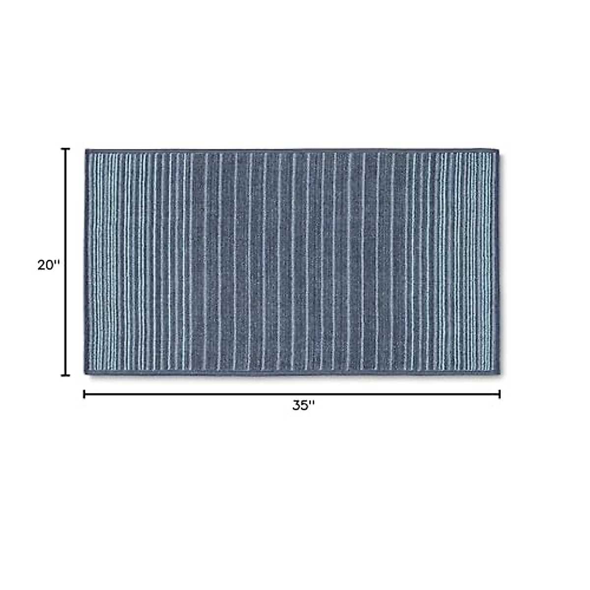 TOWN & COUNTRY BASICS Layne Modern Stripe Everwash™ Washable Area Rug with Non-Slip Backing, Pet Friendly Rug, Navy Blue/Blue, 20"x35"