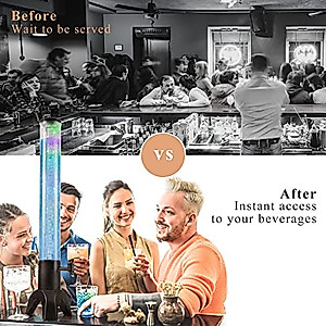 COSYOO Drink Tower, 3L Mimosa Tower Dispenser With Ice Tube and Led Light, Tabletop Beer Dispenser 3.17 Qt./100oz, Ideal for Parties Bars Pubs Restaurants