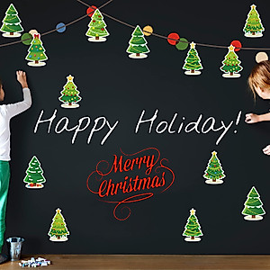 Epakh 45 Pieces Christmas Tree Cutouts, Paper Classroom Bulletin Board Cardstock Decorations with Glue Points, Holiday Xmas Tree Shaped Accent Wall Door Decor DIY Crafts for Classroom, Home, Office