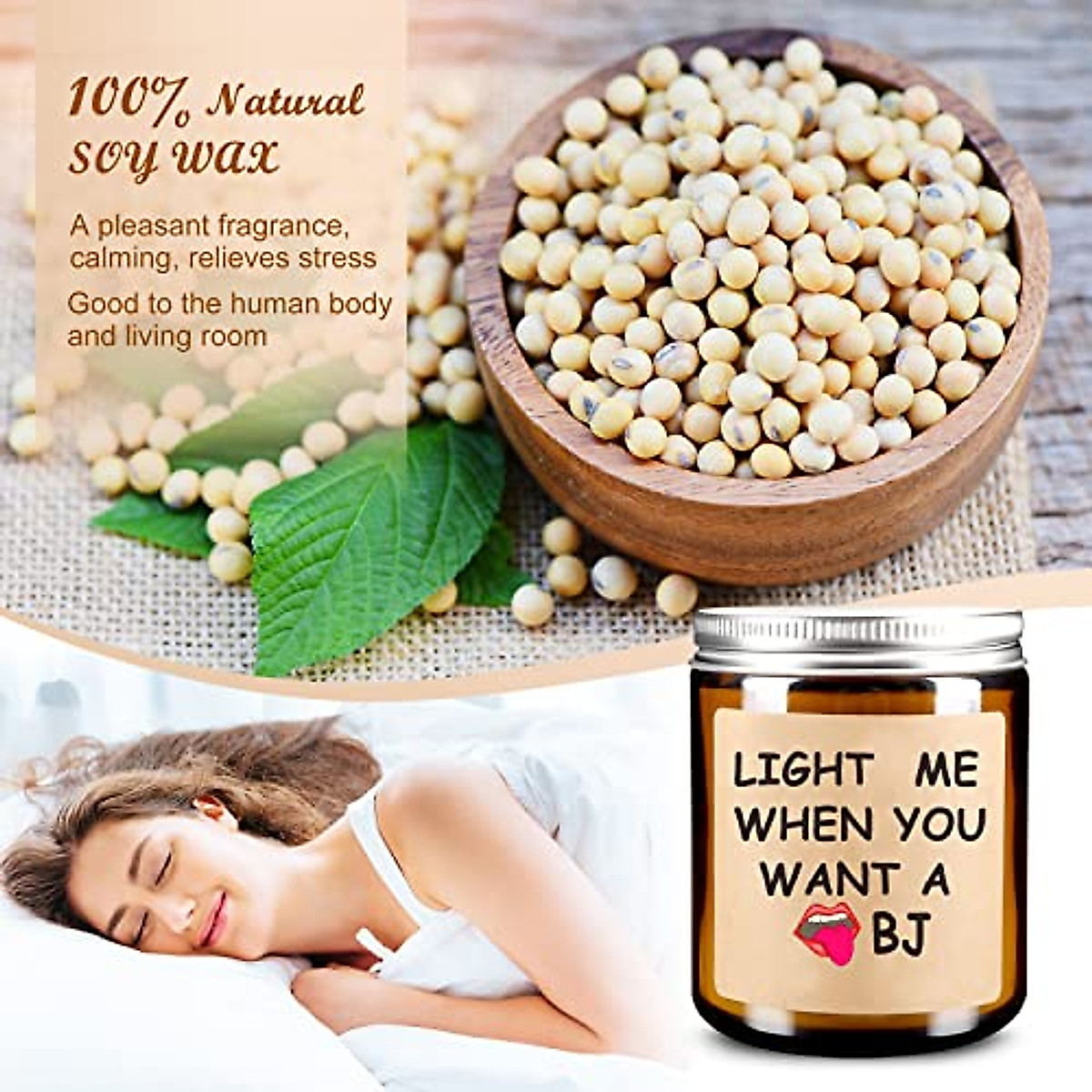 Birthday Gifts for Men - Light Me When You Want A BJ Candle - Anniversary Romantic Gifts for Him - Birthday Funny Gift for Men Husband - Candles Gifts for Men Him