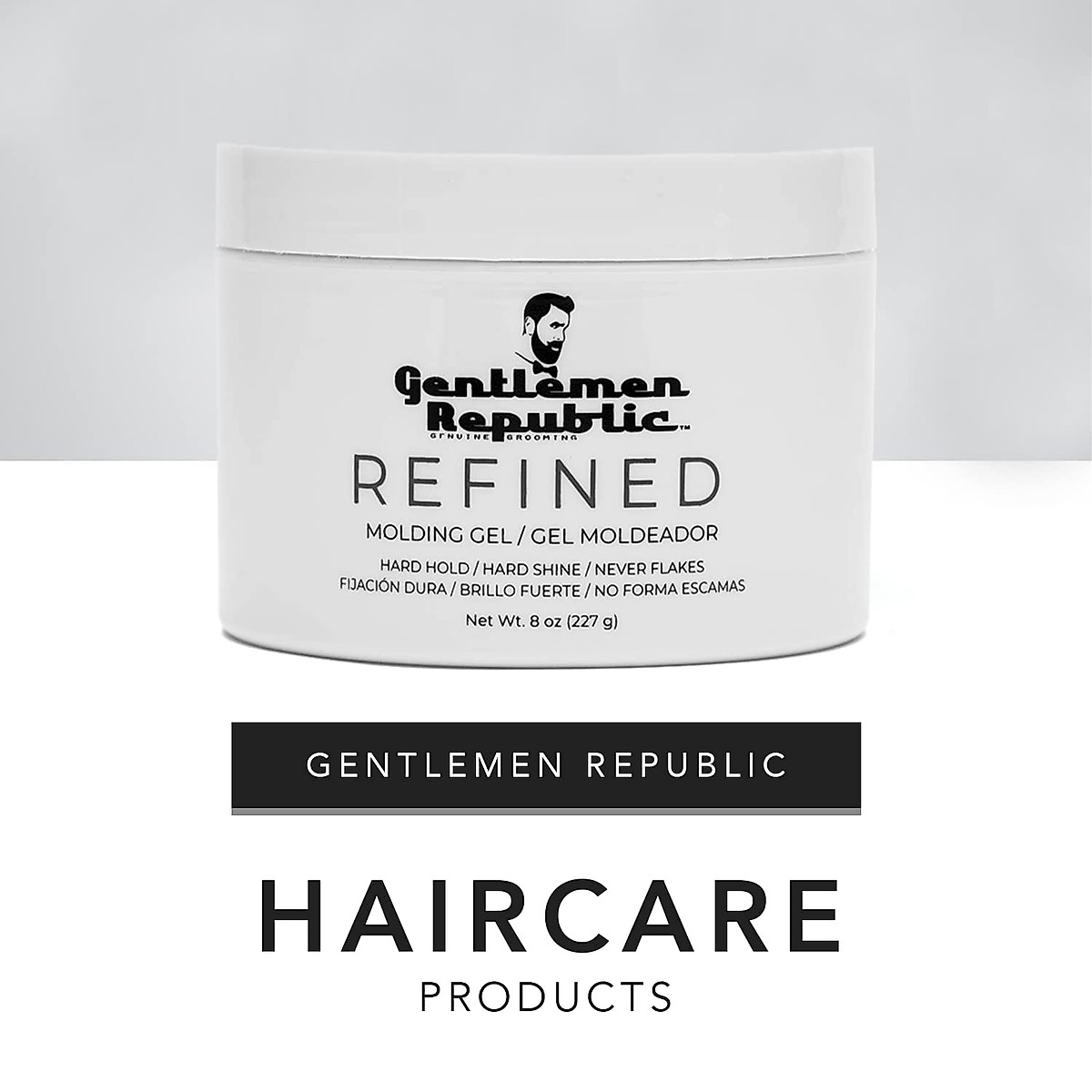 Gentlemen Republic 8oz Grooming Hard Hold & Shine Refined moisture Hair Styling Gel
