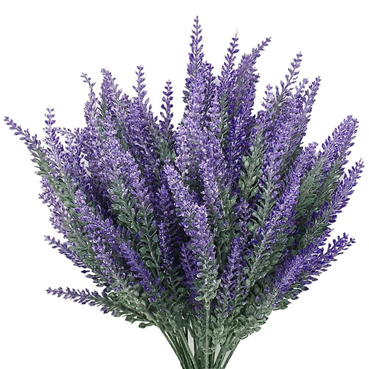 PASYOU 6Pcs Artificial Lavender, Plastic Flowers Plants Faux Simulation Wedding Indoor Outdoor Bridal Bouquet Home Garden Office Kitchen Bathroom Balcony Wedding Arrangement Decoration Purple