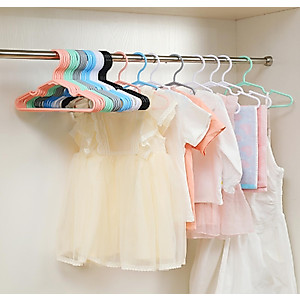 VIIBASE 20-Piece White Baby Nursery Closet Hangers, Non-Slip Laundry Infant Pant Hanger for Newborn Clothes Gift, Ultra-Thin Plastic Hanger for Girl Boy Toddler