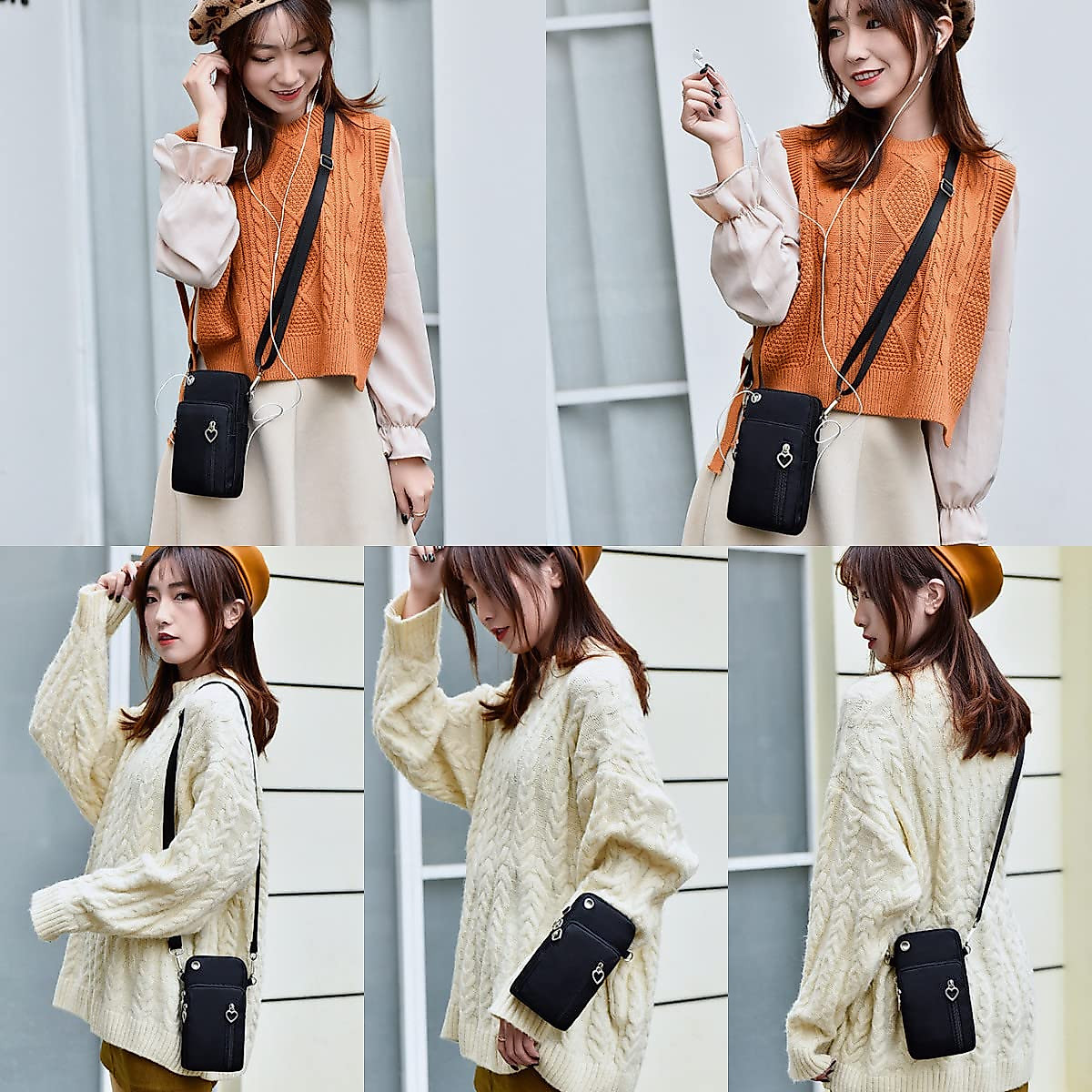 Suillty Universal Mobile Phone Bag Case Wallet Outdoor Sport Arm Purse Shoulder Bag Multifunction Phone Pouch Coin Purse Crossbody Bags for Women Men