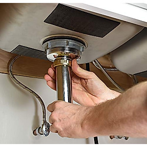 Plumb Pak K5414BLK Keeney Stainless Steel Kitchen Sink Strainer with Fixed Post Basket, Fits Standard 3-1/2-Inch Openings, 3-1/2 In. to 4 In, Black