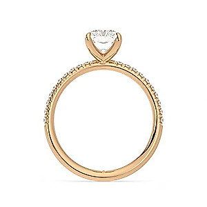 CUSTOMIZE JEWELS 1.50 Carat- 8x6 MM Radiant Cut Solitaire Moissanite Engagement Ring In 14k Gold with Accent Stone For Women,D-VVS1 (14k White Gold, 5.5)