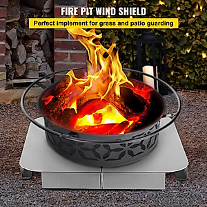 VEVOR Fire Pit Heat Shield, 26 x 26 inch Deck Defender & Grass Guard, High Temp Fire Pit Heat Deflector, Fire Pit Mat for Grass Lawn Guarding, Fire Pit Pad for Outdoors, Bonfires, Wood Burning, Square