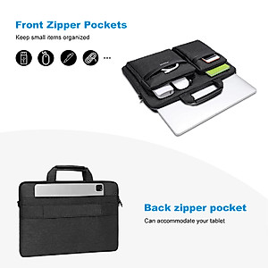 MOSISO Laptop Shoulder Bag,15 inch Computer Bag Compatible with MacBook, HP, Dell, Lenovo, Asus Notebook,15.6 inch Laptop Sleeve with 2 Raised Zipper Pockets & Hidden Pockets & Handle & Belt,Black