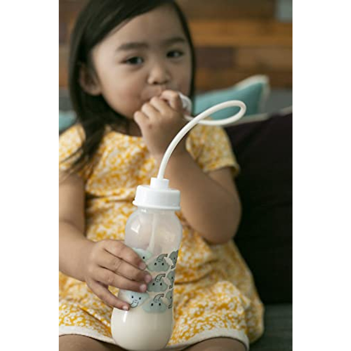 Hands Free Baby Bottle - Anti-Colic Self Feeding Baby Bottle System 9 oz (2 Pack - Elephant)