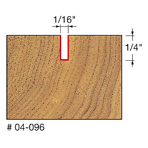 Freud 04-096: 1/16" (Dia.) Double Flute Straight Bit, Red