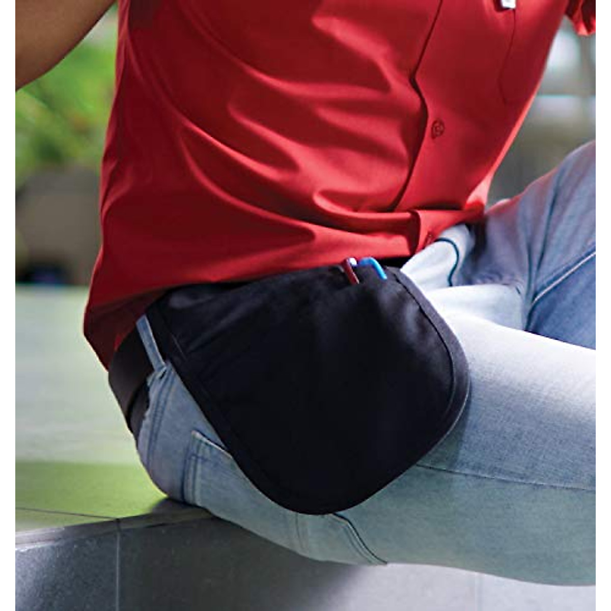 Uncommon Threads Unisex Pouch Apron for Restaurant and Work Uniform, Black