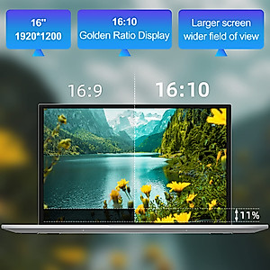 jumper Laptop 16 Inch FHD IPS Display (16:10), 4GB DDR4 128GB Storage, Intel Celeron Quad Core CPU, Laptops Computer with Office 365 1-Year Subscription Included, 4 Stereo Speakers, USB3.0.