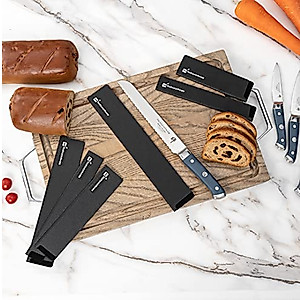 Restaurantware Sensei 12 x 2 Inch Knife Sleeve, 1 BPA-Free Knife Protector - Fits Chef Knife, Felt Lining, Black Plastic Knife Blade Guard, Durable, Cut-Proof