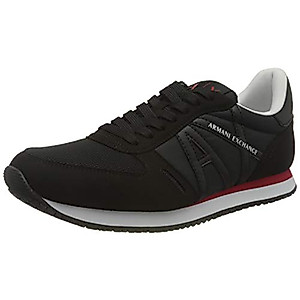 A|X Armani Exchange Men's Low-top Sneakers, Black, 13