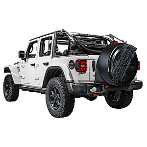 Boomerang Compatible with 2018 Jeep Wrangler JL - 32" Rigid Tire Cover - (Hard Plastic Face & Vinyl Band) - Mud Track