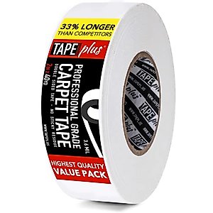 Professional Rug Tape - 2 Inch by 40 Yards (120 Feet! - 2X More!) - Double Sided Non-Slip Carpet Tape - Premium White Finish - Perfect Gripper for Holding Indoor Rugs in Place