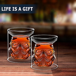 Creative Whisky Sobriety Glasses, Flask Carafe, Whiskey Carafe for Wine, Bourbon, Liquor, Vodka, Scotch, 150ml Gifts for Men, 2 pcs…