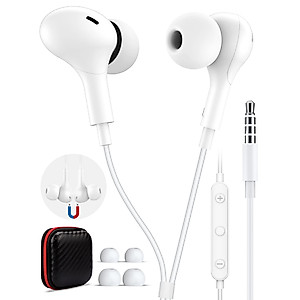 Wired Earbuds with Microphone, TITACUTE 3.5mm Wired Earphone Magnetic in-Ear Headphone Jack Stereo Audio for iPhone 6 iPad Samsung A14 A13 A03s S10e S10 Motorola One 5G Ace Moto G Stylus Power Android