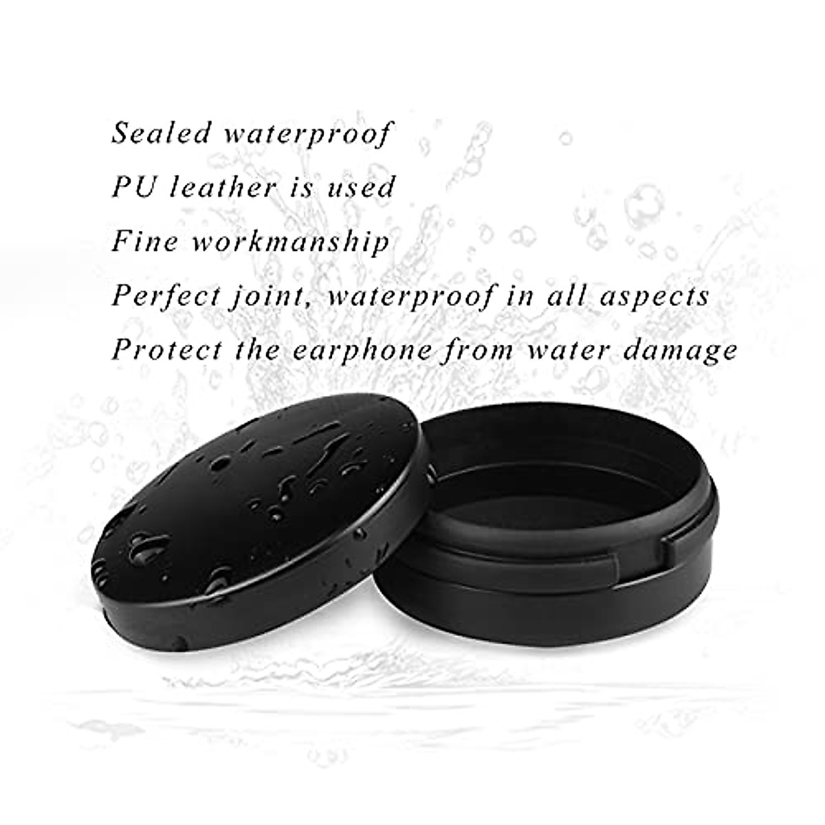 FEDAI IEMs Case,Mini Portable Earphone Case, Waterproof Aluminum Alloy Housing Headphone Case for Travel, Protective, Water Resistant, Crash Proof,Lightweight Universal Carrying Bag（Black，No Logo）