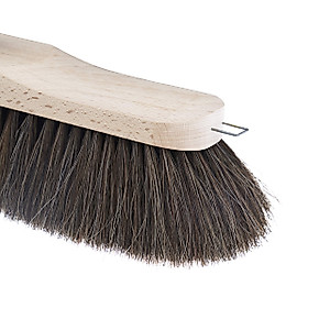 Horsehair Broom Natural Bristles with Wooden Handle, Durable Beech Wood Brush Head Genuine Horse Hair Bristles, Swiss Made Broom - Parquet, Solid Hardwood Floor, Tile Surfaces