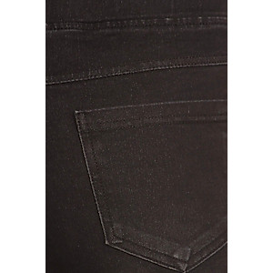 Women's High Waisted Stretchy Pull-On Skinny Denim Jeans (Size M, Black Denim-69)