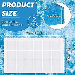 2 Pieces Silicone Rolling Tray Mold Rectangle Serving Tray Molds Large Coaster Resin Mold Silicone Plate Casting Mold with Sides for DIY Craft Epoxy Resin Making Coin Dish Jewelry Holder Trinket Tray