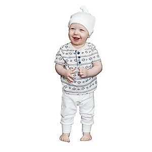 Owlivia Baby Organic Knot Hat, Newborn Hospital Baby Beanies, Unisex Infant Cap (Newborn, Off-White)