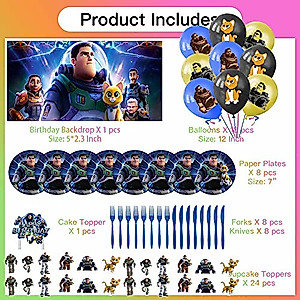 Buzz Year Buzz Lightyear Party Supplies Plates Party Favors Decorations Backdrop Banner Birthday Cake Topper Decor