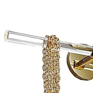 Towel Rod for Bathroom Wall, Towel Rack Holder Storage Organizer, 11.8in Acrylic Towel Rack, Stainless Steel Towel Holder, Towel Racks for Bathroom Wall Mounted Door Towel Bar with Acrylic Brackets