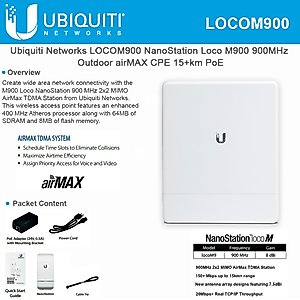 Ubiquiti Nano Station M900 Loco 900MHz MIMO Air-Max TDMA Station