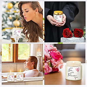 MTLEE 1 Year, 1st, One Year, First Anniversary Candle Gift for Him Her Valentine's Day Couple Happy Anniversary Present Lavender Scented Candle for Wedding Boyfriend Girlfriend Husband Wife