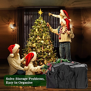 MOONDKIST Patio Furniture Cushions Storage Bag, 210D Oxford Cloth Outdoor Cushion Storage Bag, Waterproof Furniture Storage Bag with Zippers and Handles (173×76×51cm)