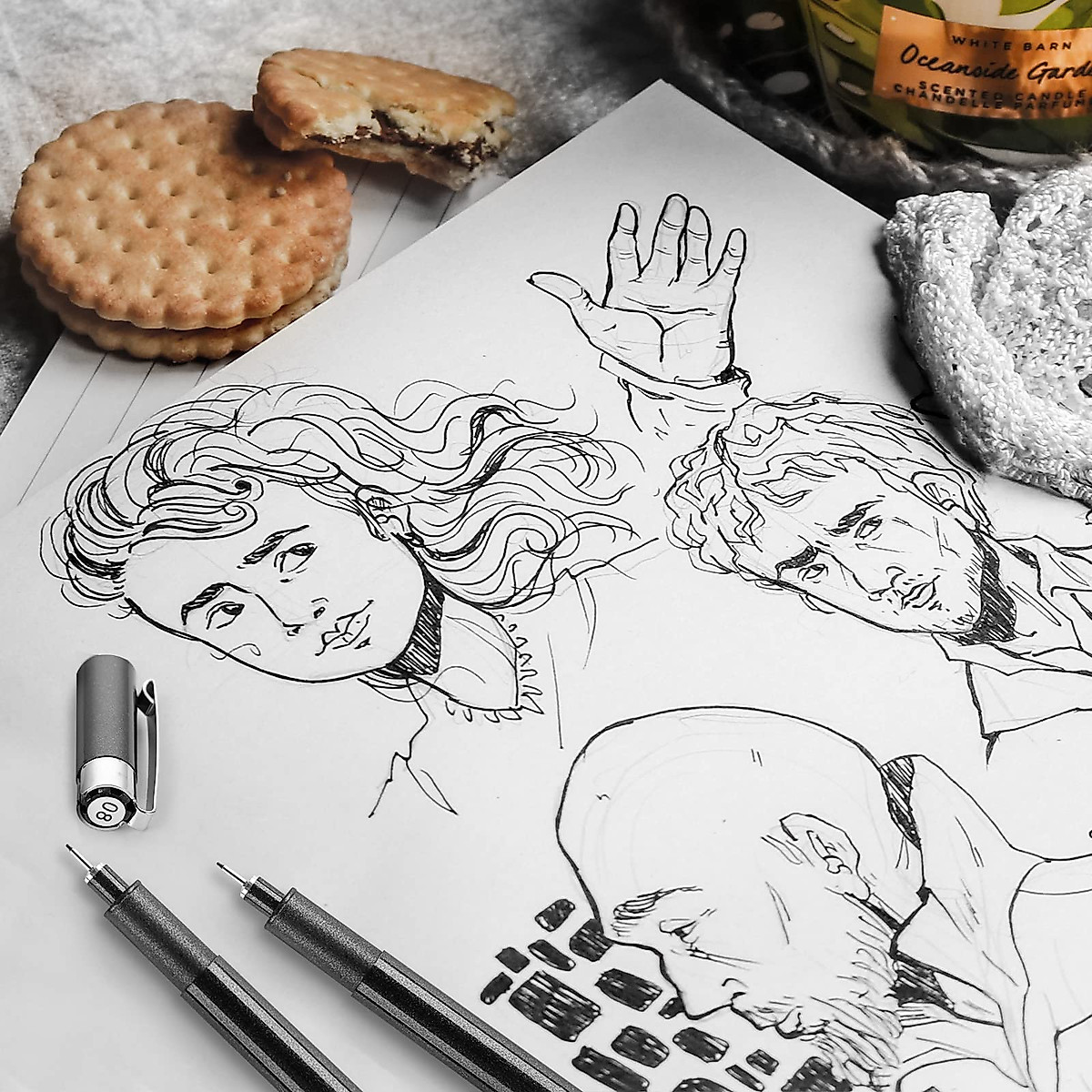 YISAN Black Drawing Pens,12 Art Pens Set,Fineliner Ink Pens,Micro-Pens,Manga Pens,for Sketching,Technical Drawing 902195