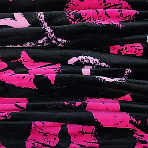 Infinity Republic - Kiss Kiss Black & Pink Soft Fleece Throw Blanket for Valentines Day Gifts- 50x60 Perfect for Living Rooms, Bedrooms, Kids' Rooms, Outdoors