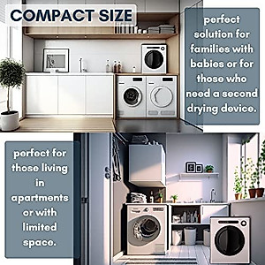 EUASOO 9lbs Capacity Compact Laundry Dryer, Sturdy and Easy to Use, Portable Clothes Dryer Machine for Small Spaces, RVs and Apartments Quiet, Supplemental Dryer for Existing Laundry Machines Drying Excellence Guaranteed