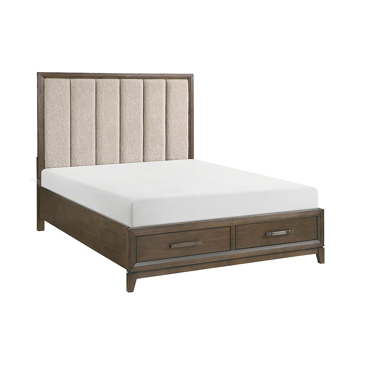 Lexicon Strader Platform Bed with Footboard Storage, Cal King, Dark Walnut