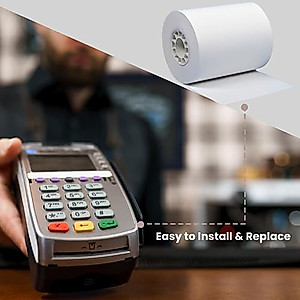 BAM POS Thermal Receipt Paper - Crisp & Clear Images, BPA Free - Ideal for First Data FD50 & FD100TI, Credit Card Machines - Pack of 50 Rolls