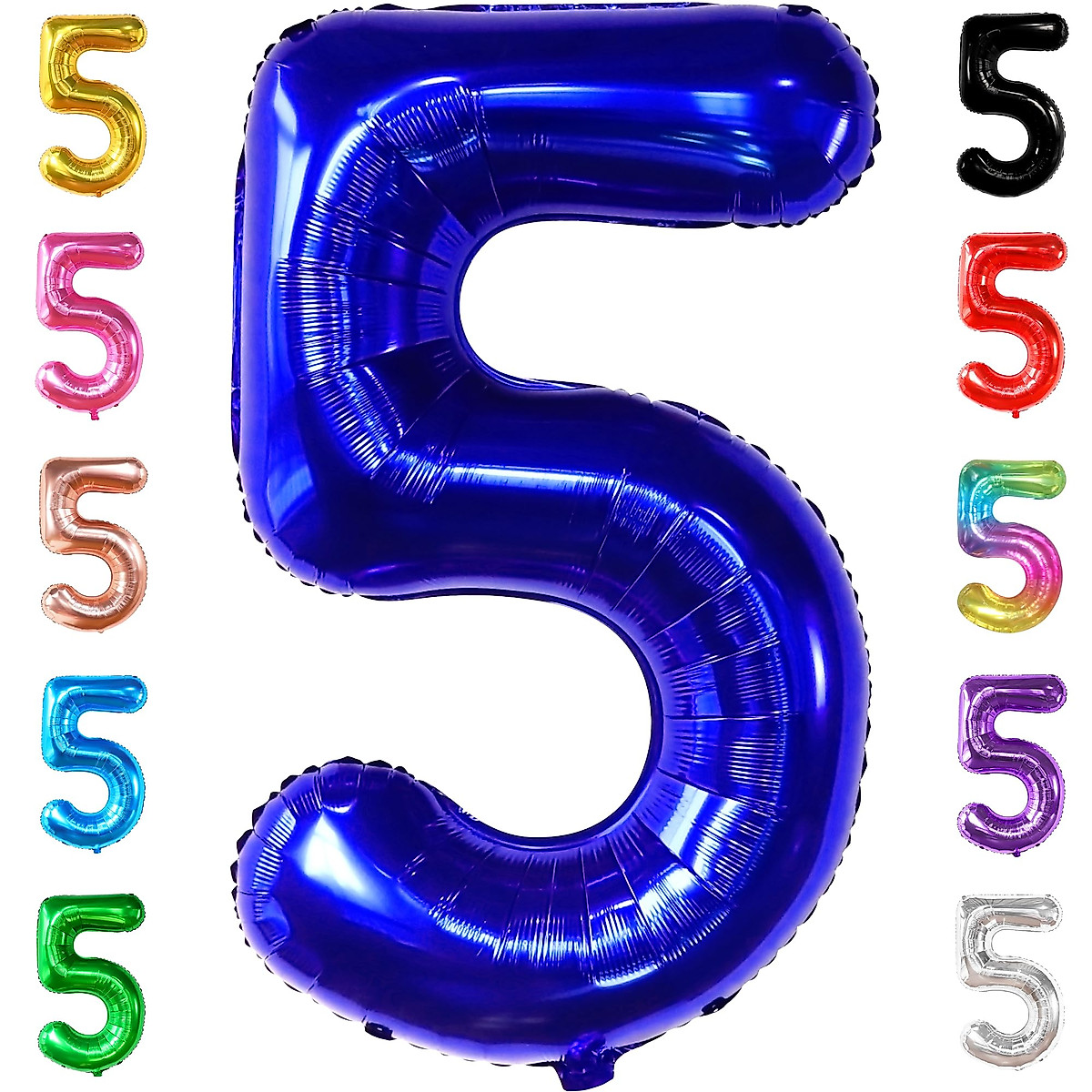 KatchOn, Navy Blue Number 5 Balloon - Big, 40 Inch | 5th Birthday Decorations for Boys, 5 Year Balloon | 5th Birthday Balloons, 5th Birthday Boy | Balloon 5 Year Old, Fifth Birthday Decorations Boy